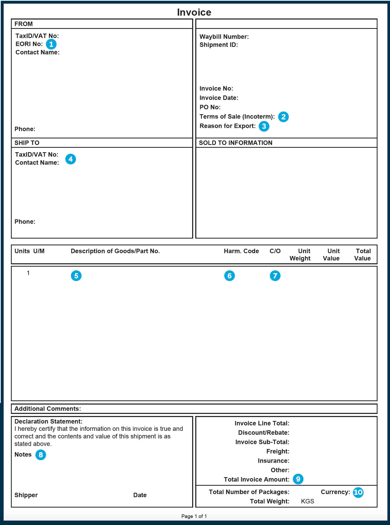 Commercial Invoice Update | CSM | Cost Effective Parcel Delivery